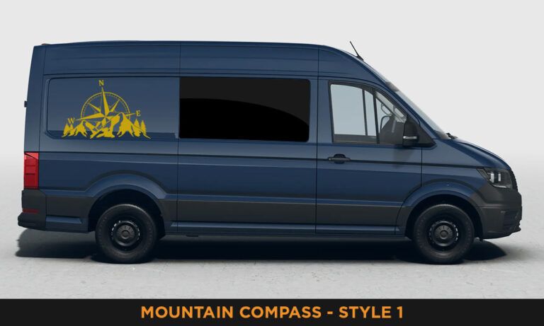 Camper Van Graphics - Mountain & Compass Style 1 - Sign-Maker.co - Your ...