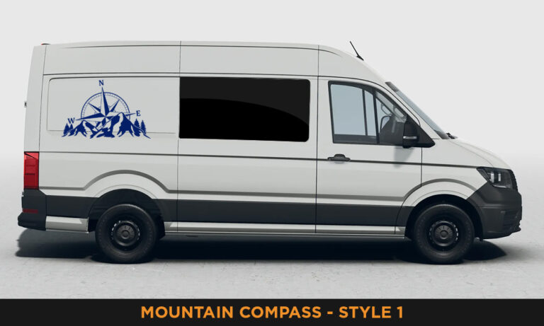 Camper Van Graphics - Mountain & Compass Style 1 - Sign-Maker.co - Your ...