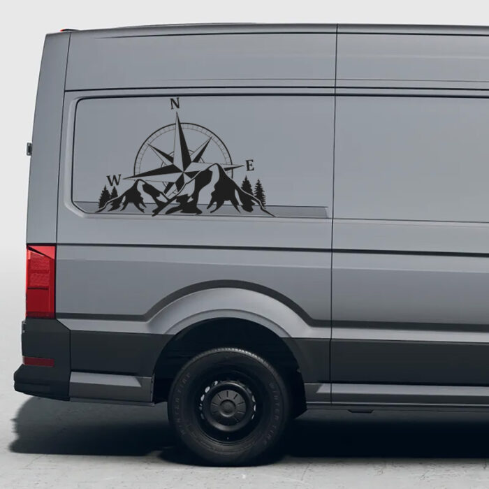 Camper Van Graphics - Mountain & Compass Style 1 - Sign-Maker.co - Your ...